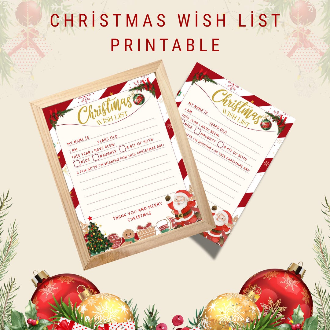 Christmas Wish List, Letter to Santa Printable, Dear Santa, Letters ...