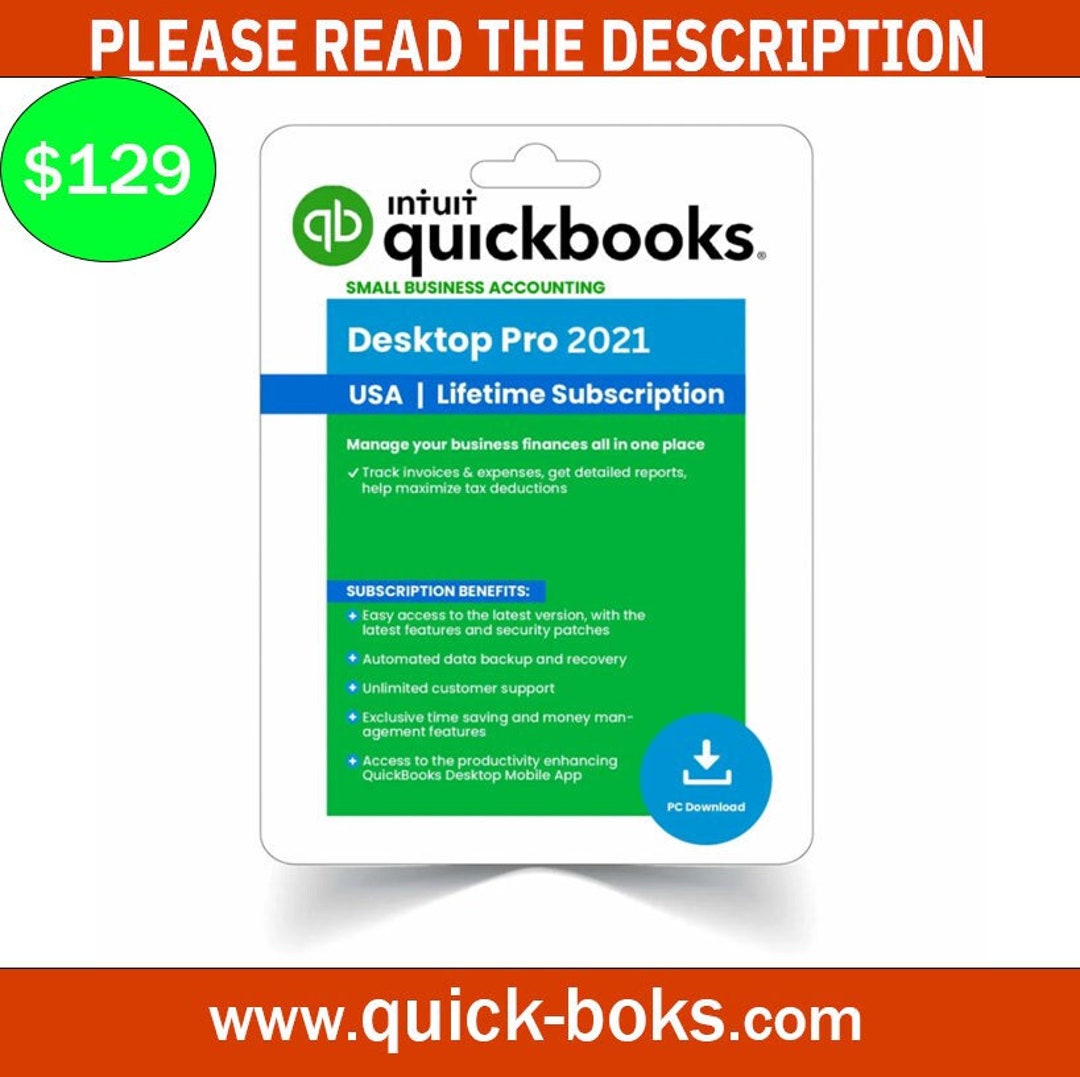 Quickbooks Desktop Pro 2021 for Windows No-subscription - Etsy