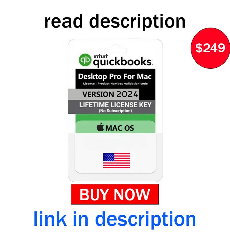 Quickbooks Desktop Pro 2024 for Mac Lifetime License, Not a ...