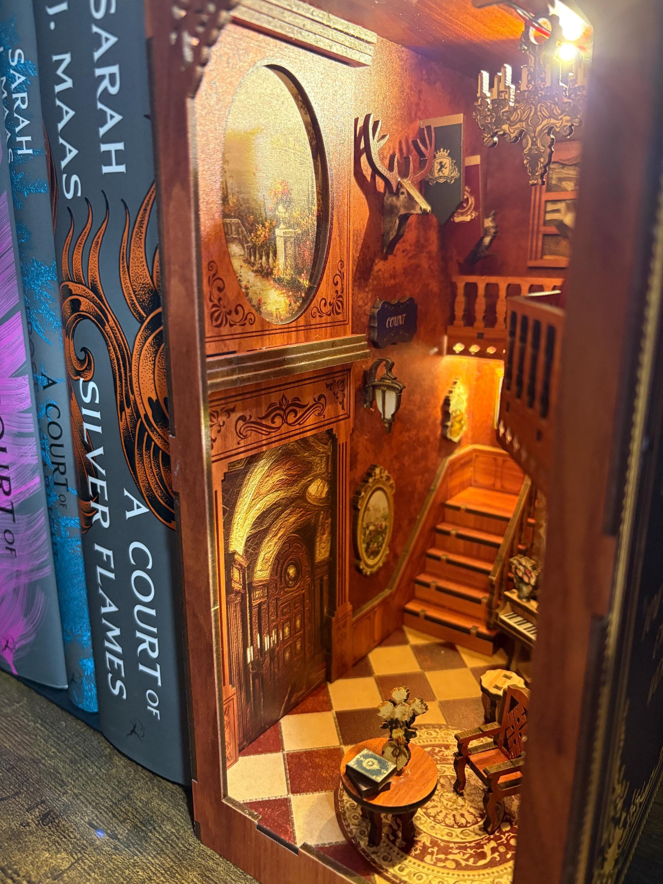 Book Nook - Grimm Manor - Completed Book Shelf Treasure - Book Worm Gifts - Knick Knacks ...