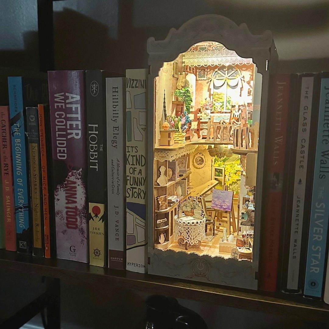Book Nook Cottage Completed Book Shelf Treasure Cottage Core Gifts Book ...