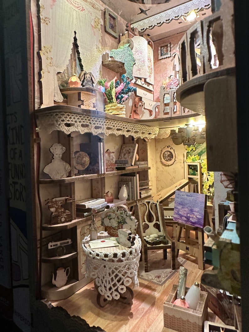 Book Nook Cottage Completed Book Shelf Treasure Cottage Core Gifts Book ...