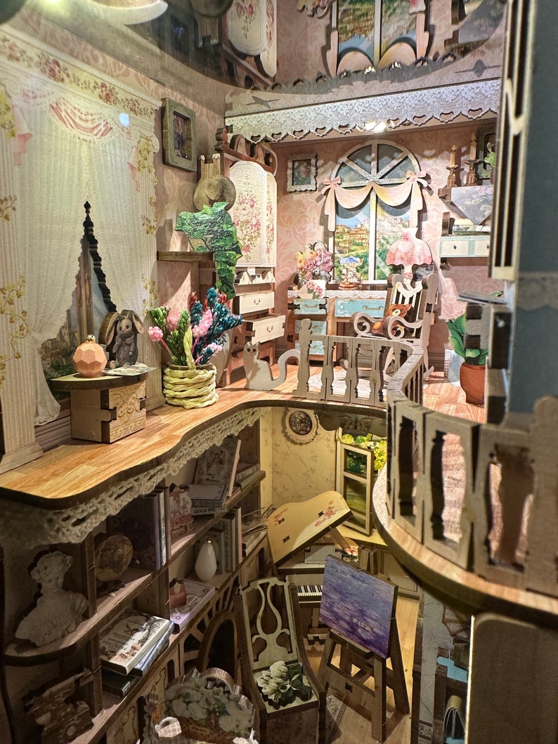 Book Nook Cottage Completed Book Shelf Treasure Cottage Core Gifts Book ...