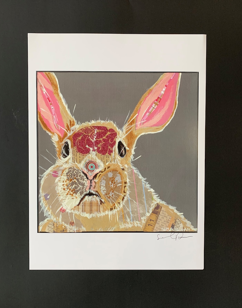 Funny Bunny Limited Edition Print From Original Painting Collage - Etsy