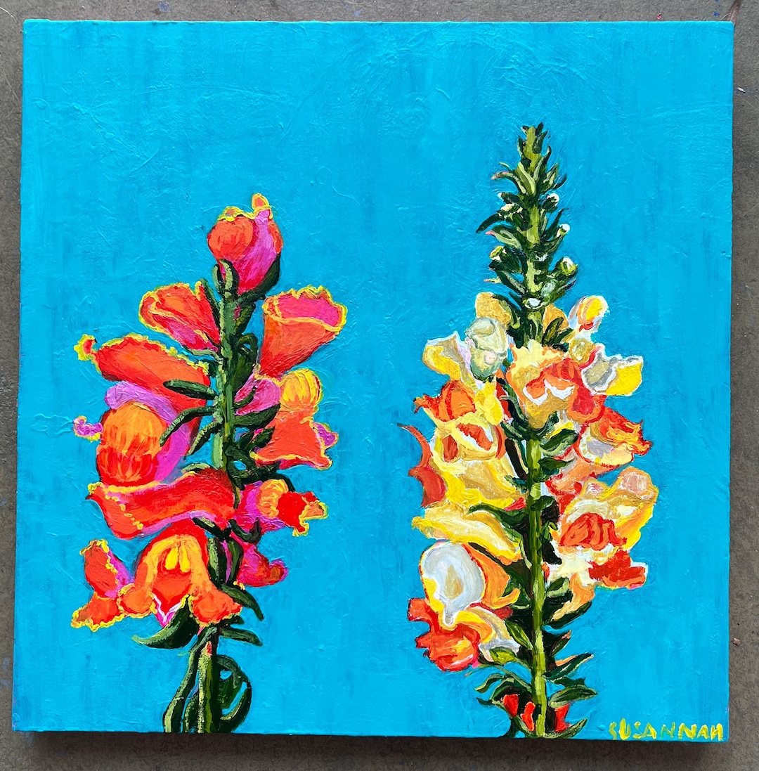 Two Snapdragons Original Acrylic Painting - Etsy