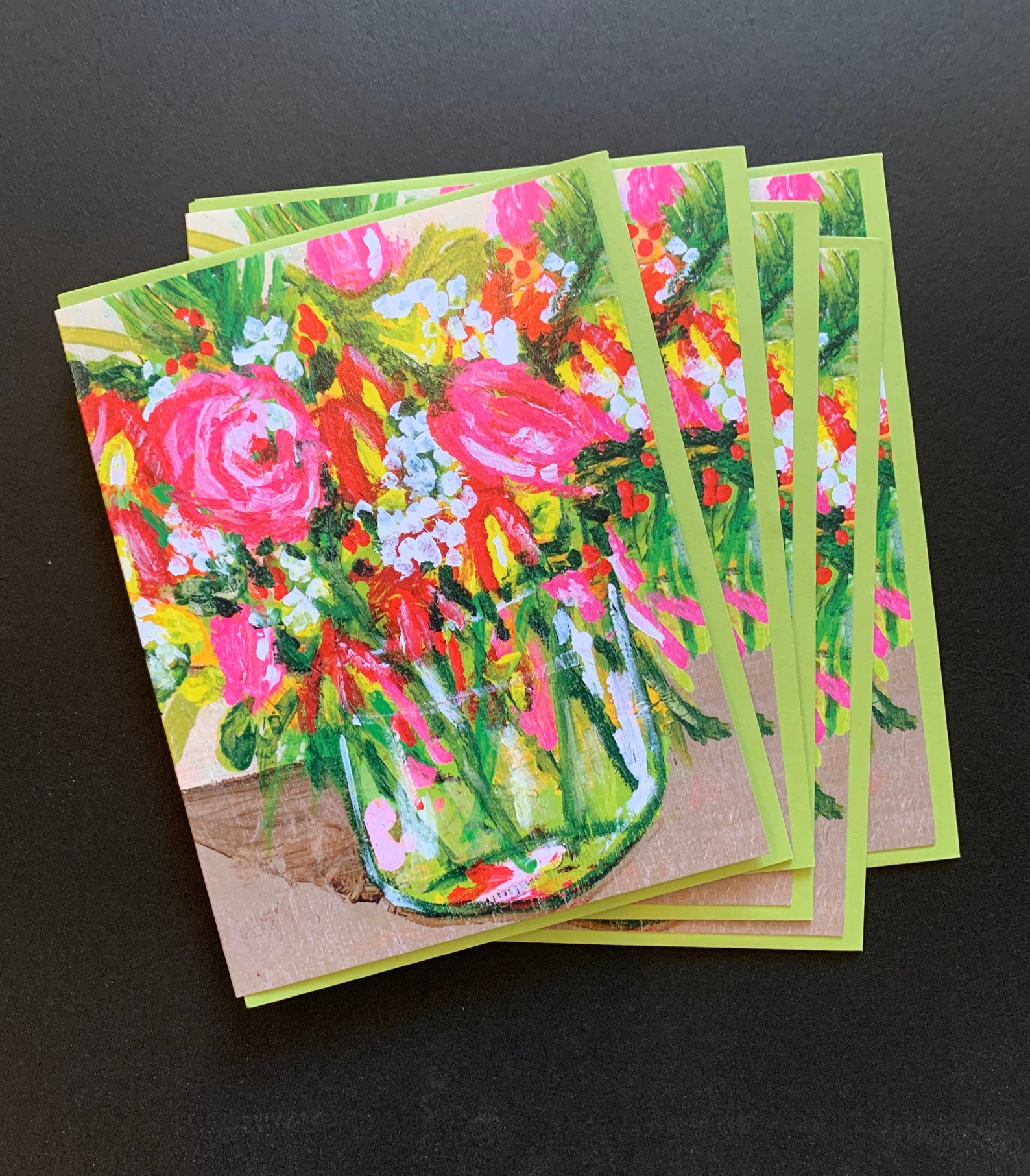 From A Ribbon Single Note Card From Original Painting - Etsy