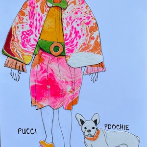 Pucci Poochie Illustration Ink Drawing Collage - Etsy