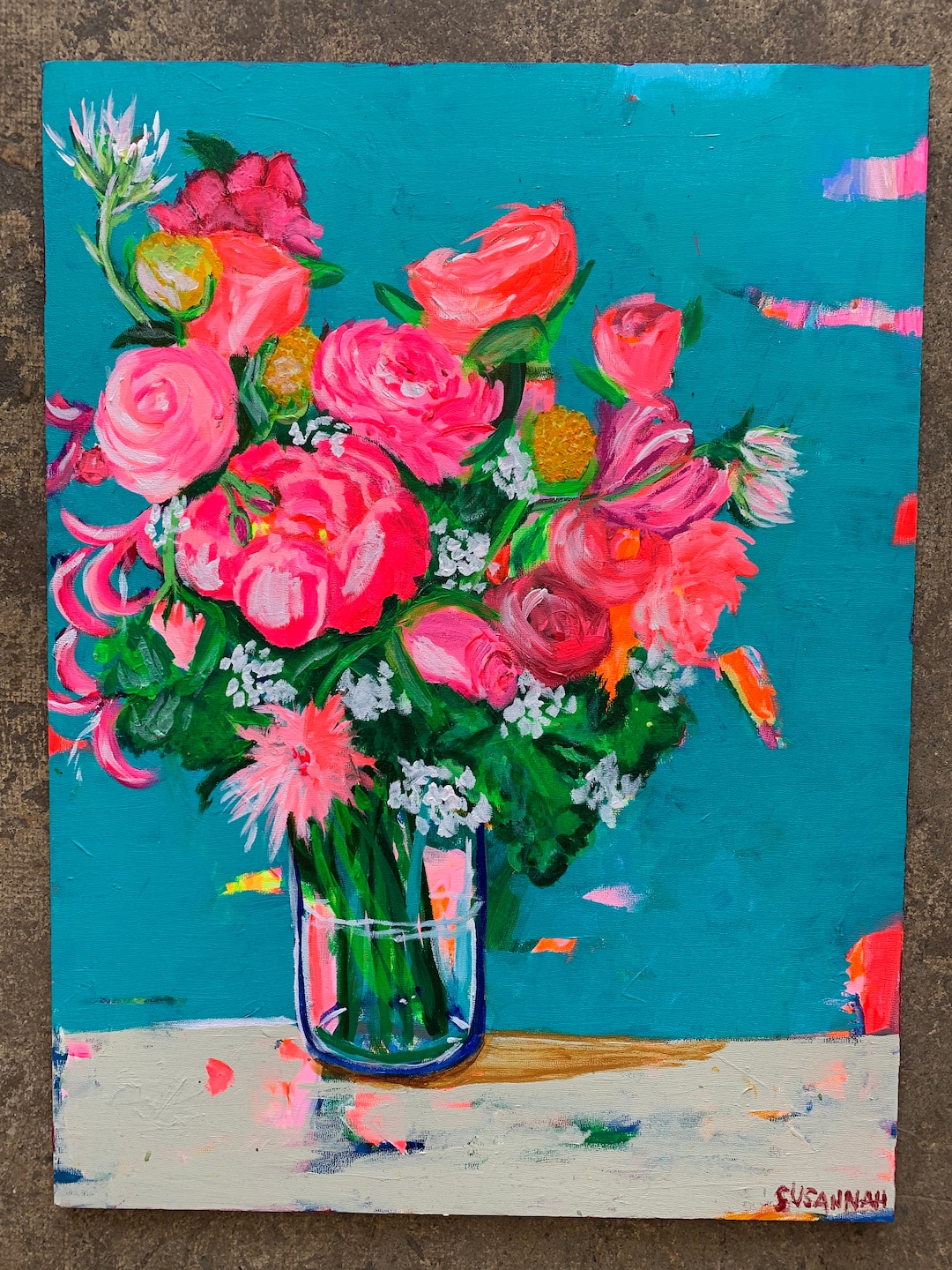 Miss Vicky Original Acrylic Painting 100 Flowers Number 65 - Etsy