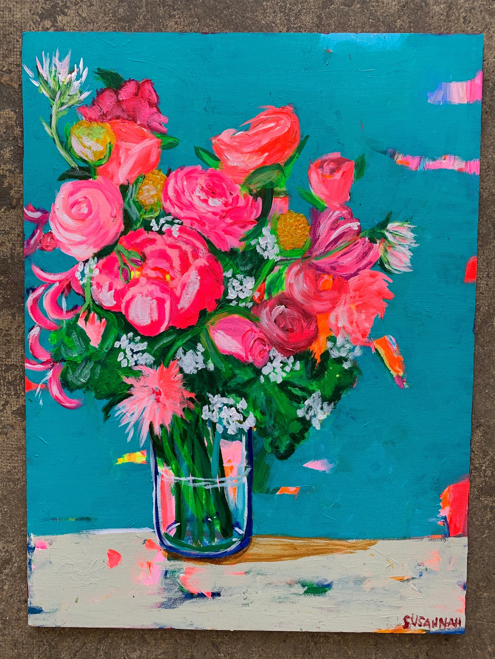 Miss Vicky Original Acrylic Painting 100 Flowers Number 65 - Etsy