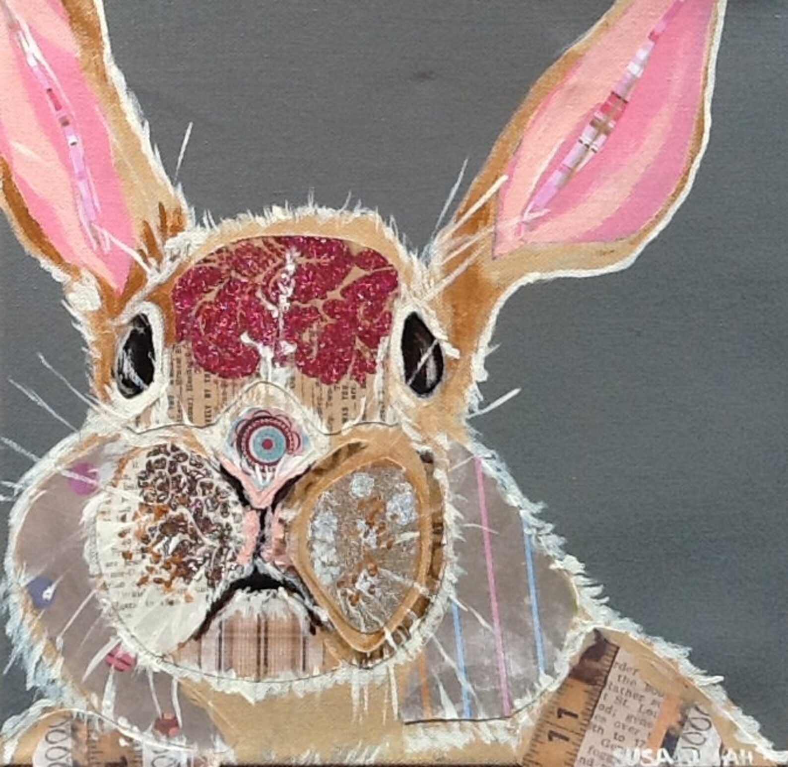 Funny Bunny Limited Edition Print From Original Painting Collage - Etsy