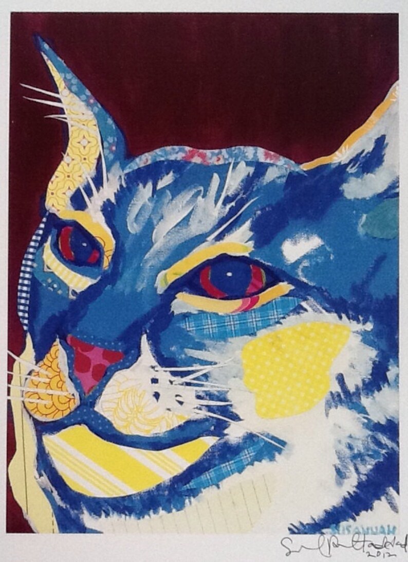 Contemplative Cat Original Collage Limited Edition Print NOW 15 - Etsy