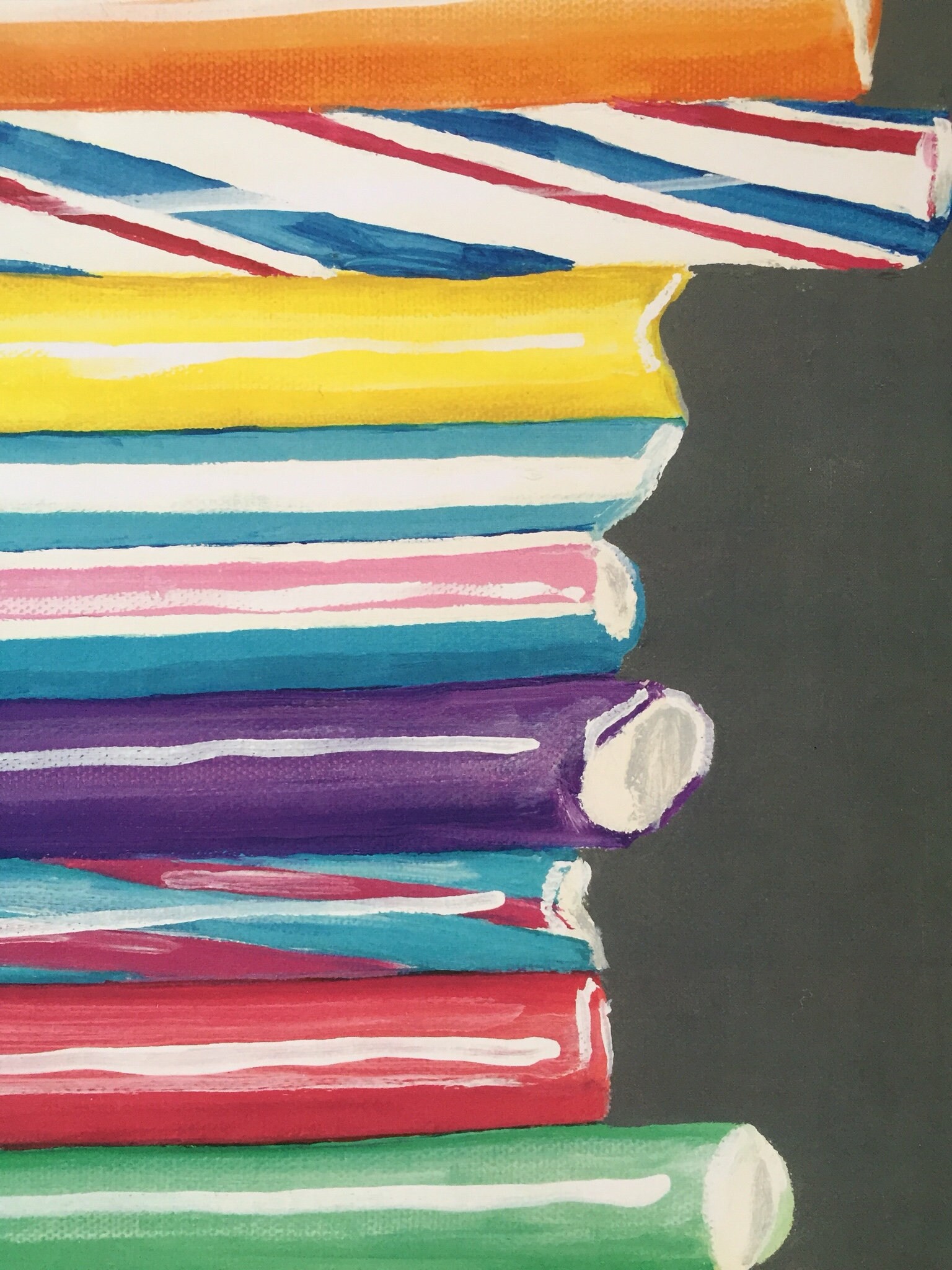 Colorful Candy Sticks Digital Print From Original Painting - Etsy