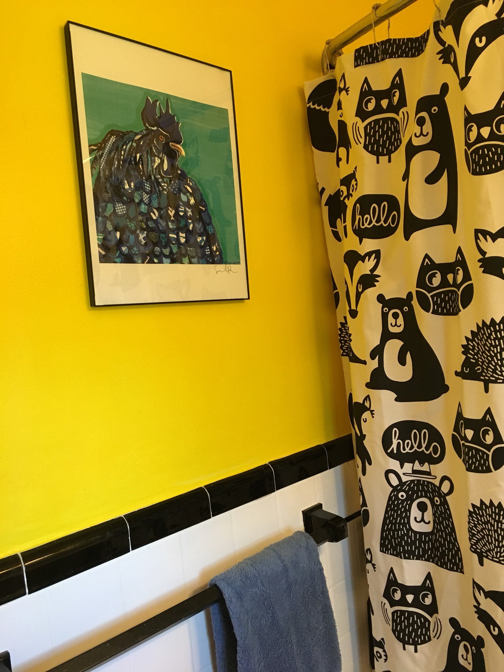 Blue Hen Digital Print From Original Collage Painting - Etsy