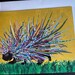Colorful Porcupine Single Note Card From Original Painting/collage - Etsy