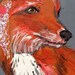 Red Fox Original Collage Painting - Etsy