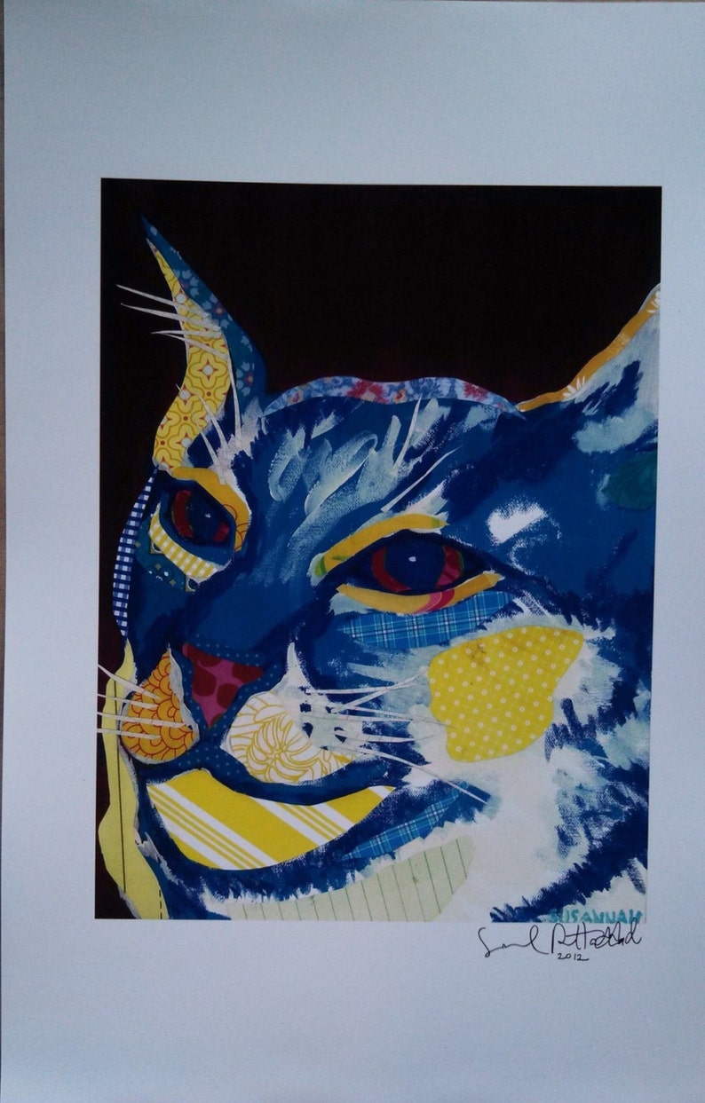 Contemplative Cat Original Collage Limited Edition Print NOW 15 - Etsy