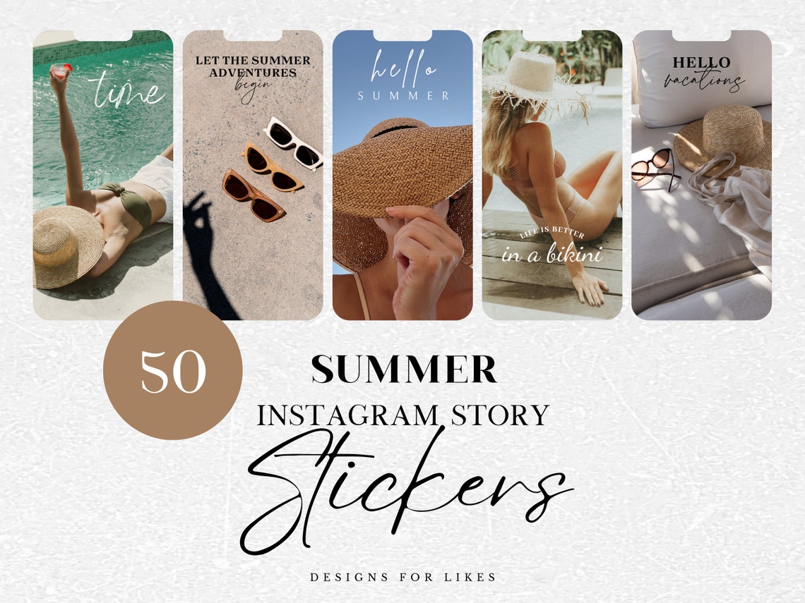50 Instagram Summer Story Stickers, Instagram Vacation Story Stickers ...