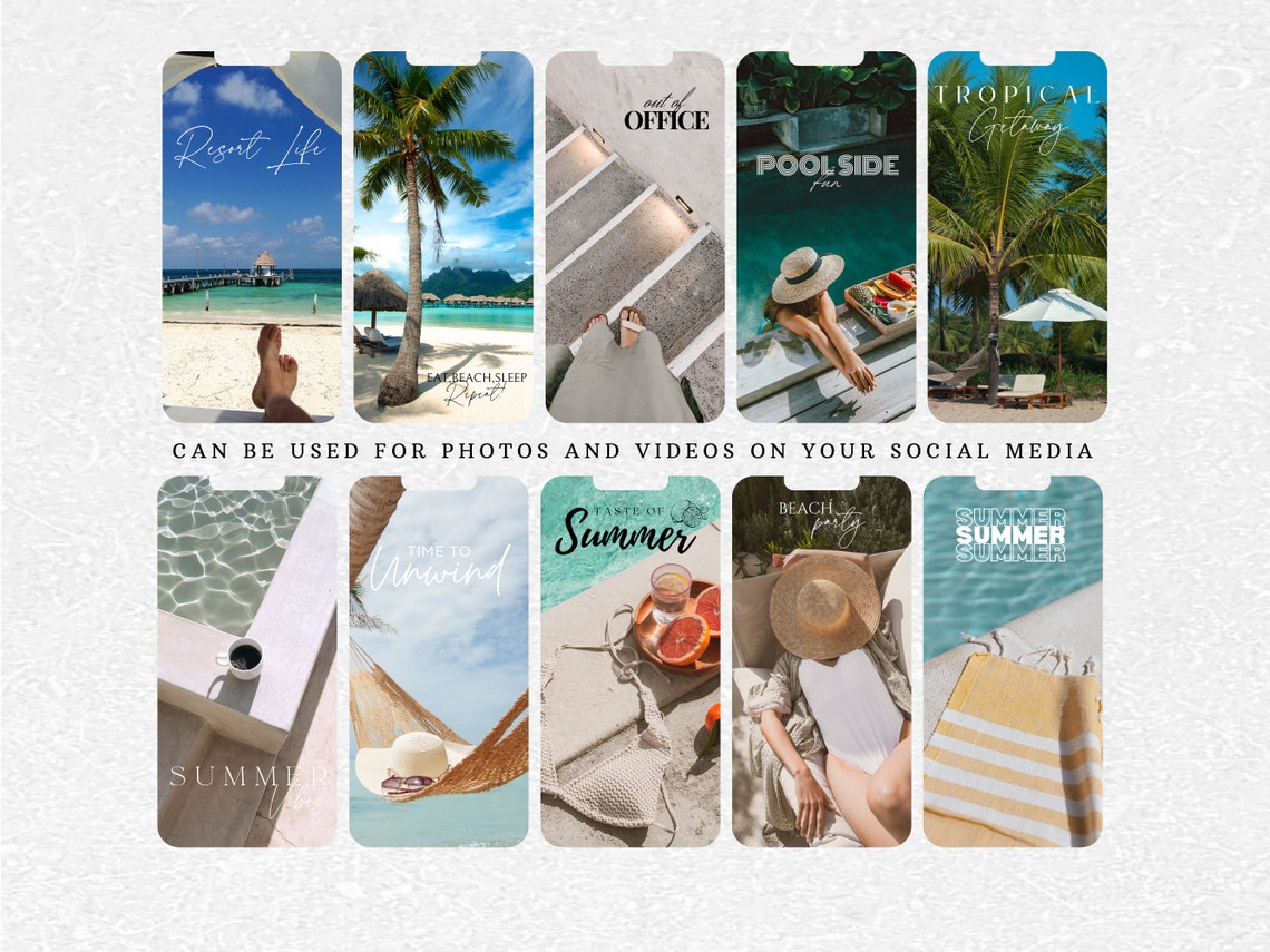 50 Instagram Summer Story Stickers, Instagram Vacation Story Stickers ...