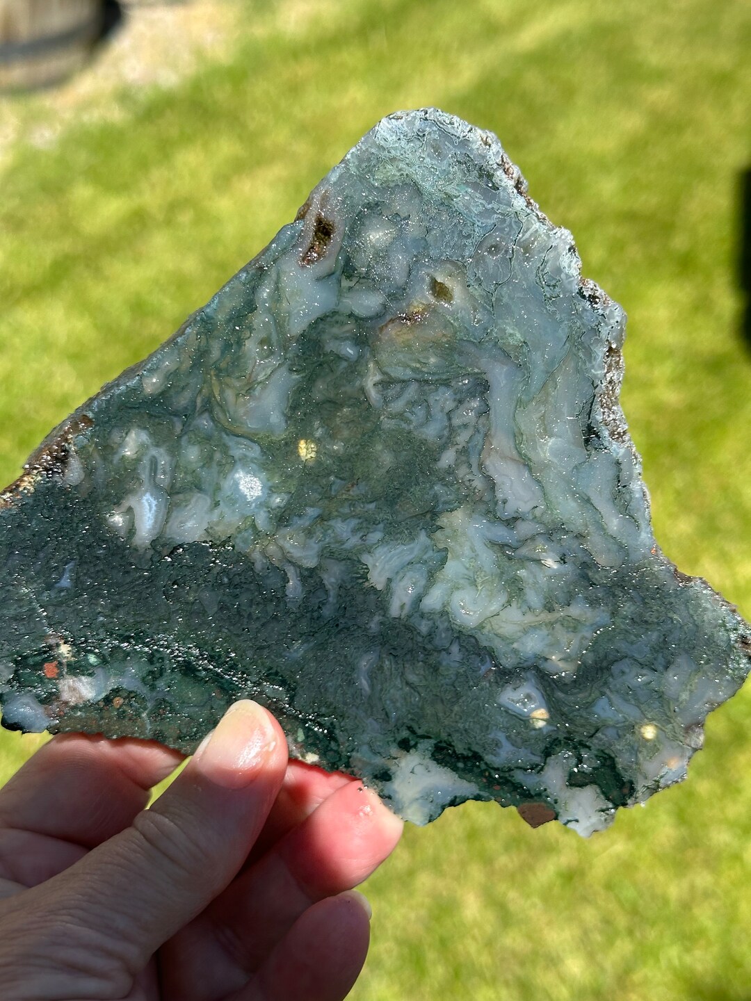Green Montana Moss Agate Polished Slab - Etsy