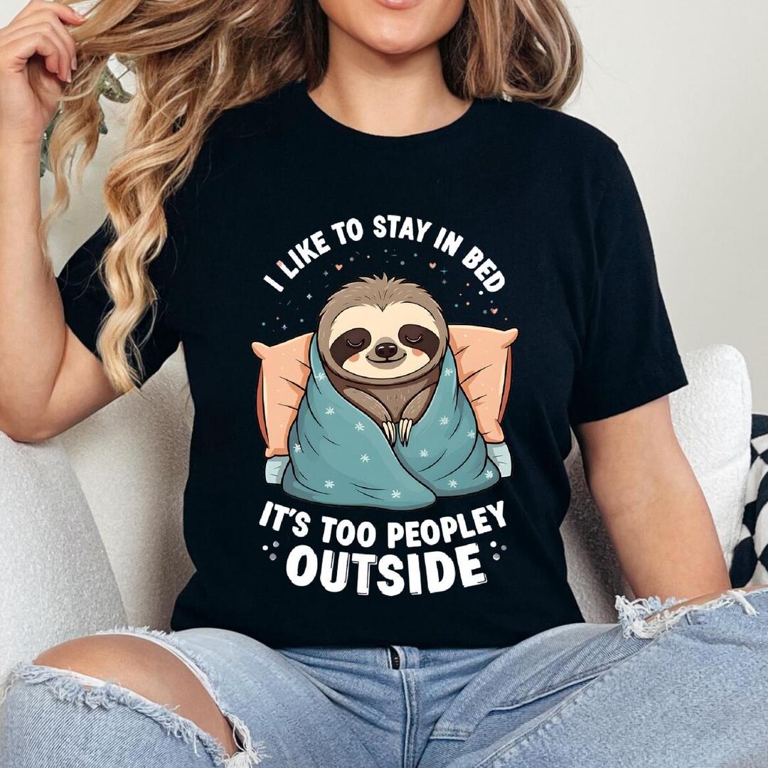 Funny Sloth Shirt, Nope Sloth Graphic Tee Cute Animal Shirt Lazy Mood ...
