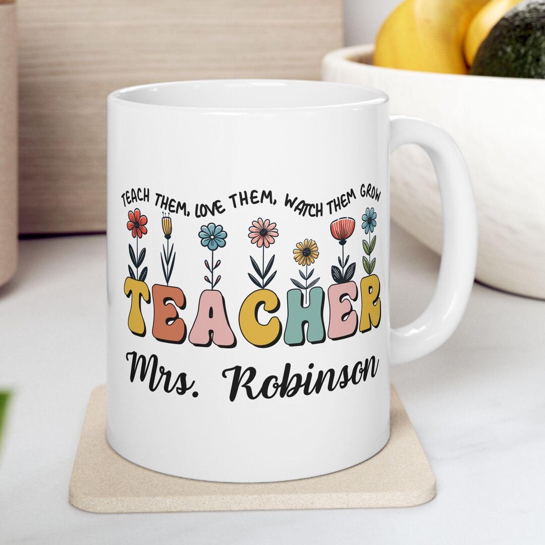 Personalized Teacher Coffee Mug, Custom Teacher Gift, Teacher ...