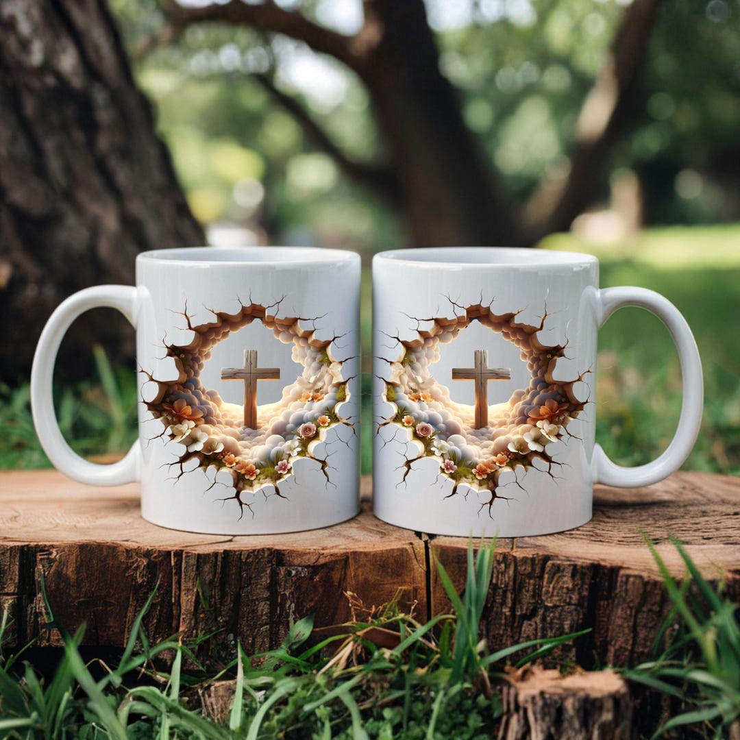 3D Christian Cross Mug, Religious Coffee Cup, Faith Inspirational Mug ...
