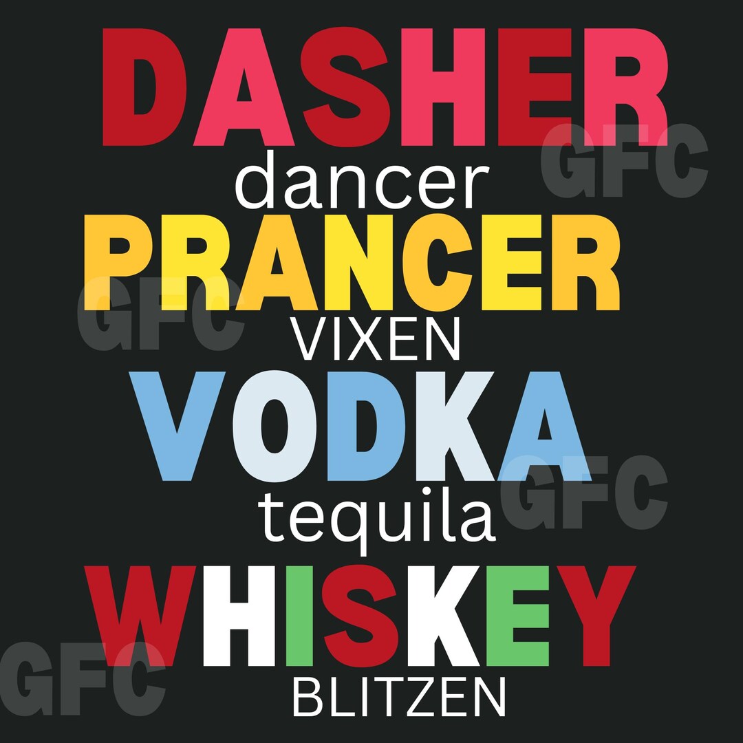 Dasher Dancer Whiskey Vodka PNG, Dasher Dancer Instant Digital Download ...