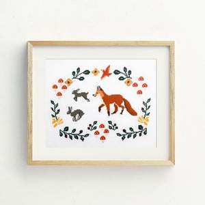 PDF Counted Cross Stitch - Fox and Rabbits / Woodland Cross Stitch ...
