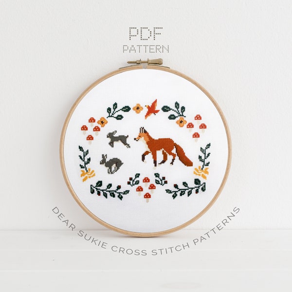 Fox and Rabbit Cross Stitch - Etsy