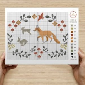 PDF Counted Cross Stitch - Fox and Rabbits / Woodland Cross Stitch ...