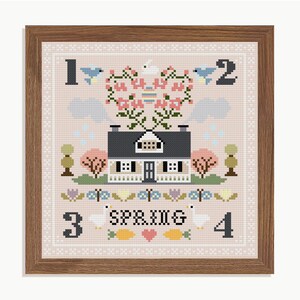The Seasons Sampler Cross Stitch Pattern PDF - Embroidery, Summer Craft ...