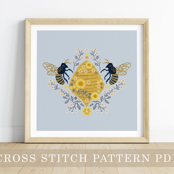Bee Cross Stitch - Etsy
