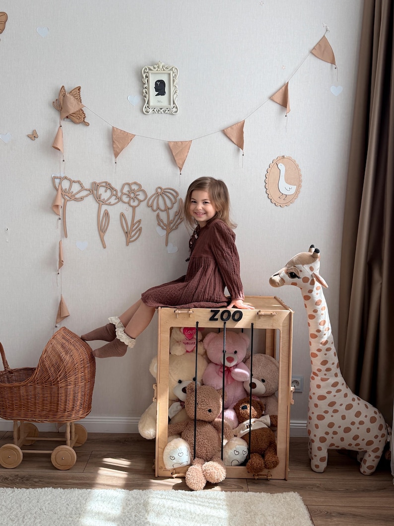 Handmade Wooden Stuffed Animal Zoo – Montessori Toy Organizer - Etsy