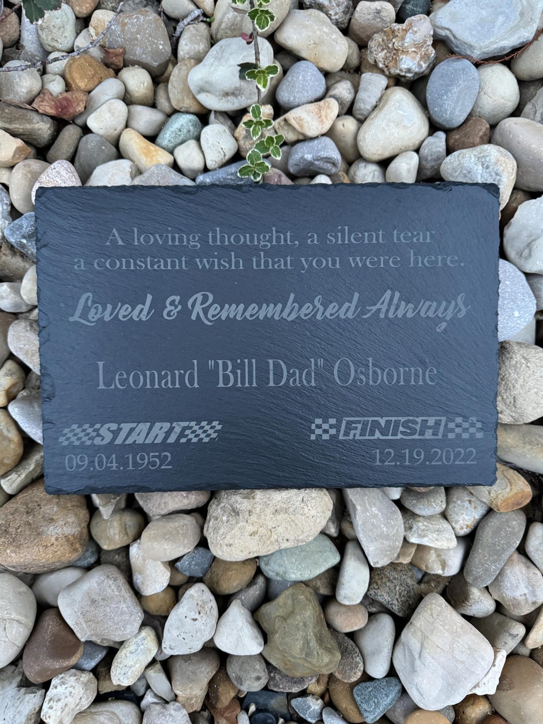 Personalized Slate Memorial Grave Marker – Custom Engraved Headstone ...