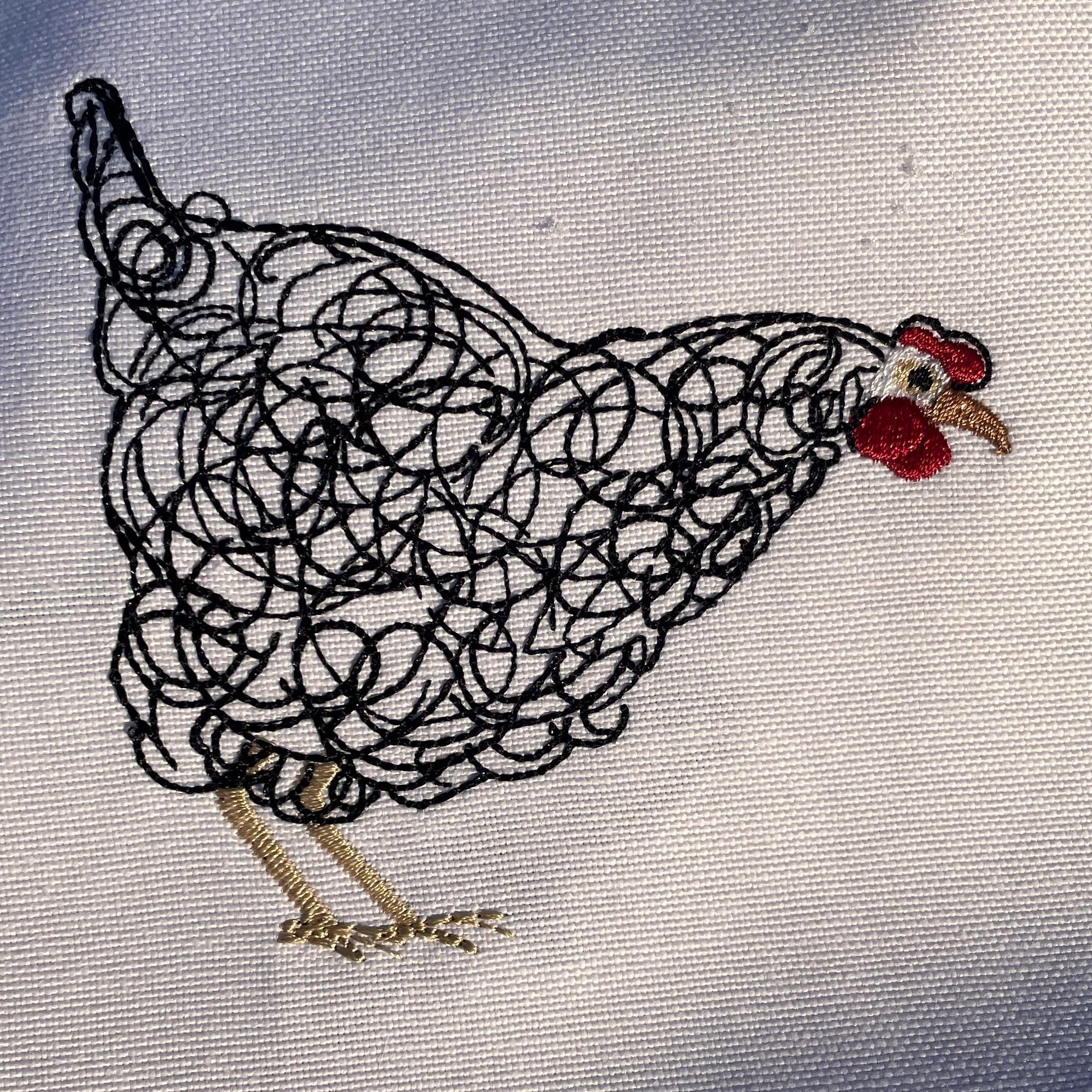 Curly Chicken Machine Embroidery Design - Etsy