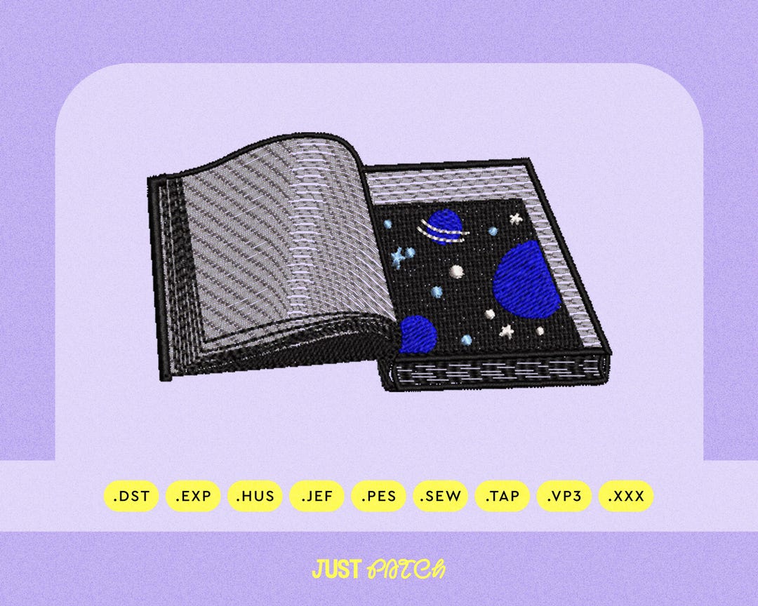 Open Book Machine Embroidery Design - Etsy