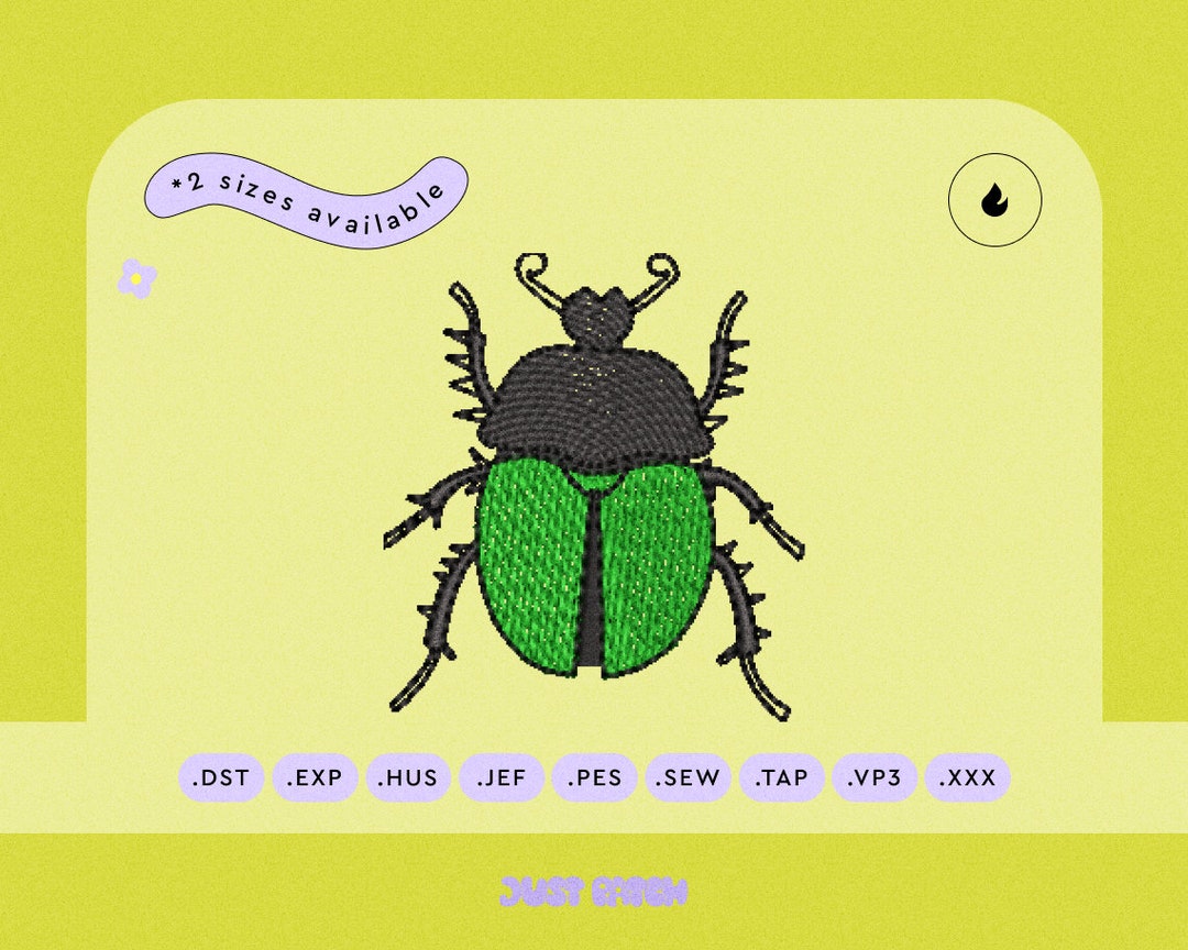 Beetle Machine Embroidery Design - Etsy