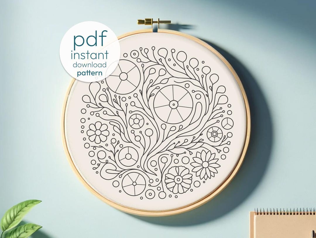 Garden Spirals Embroidery Pattern PDF - Relaxing DIY Craft - Instant ...
