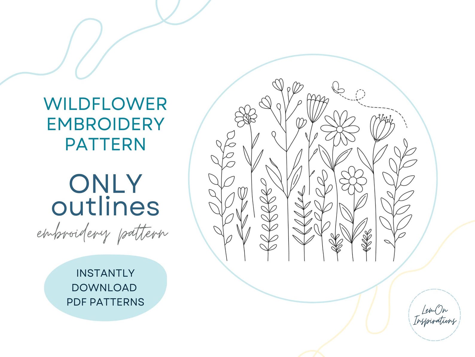 Wildflower Hand Embroidery Pattern – PDF Download | Relaxing Floral ...