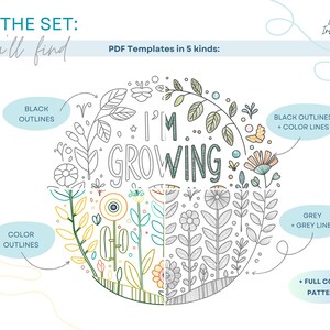I’m Growing Embroidery Pattern PDF | Whimsical Floral Hoop Art | DIY ...