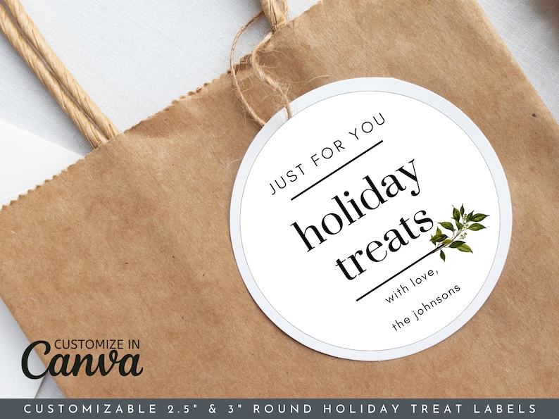 Holiday Treat Tags | Stickers | 2.5" 3" | Printable Labels Template ...