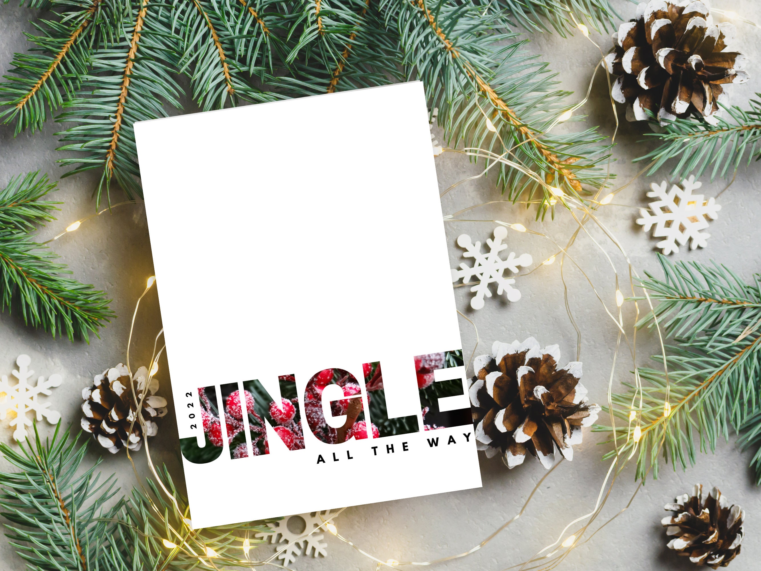 JINGLE: Editable Minimalist Christmas Canva Template, 5x7 Christmas ...