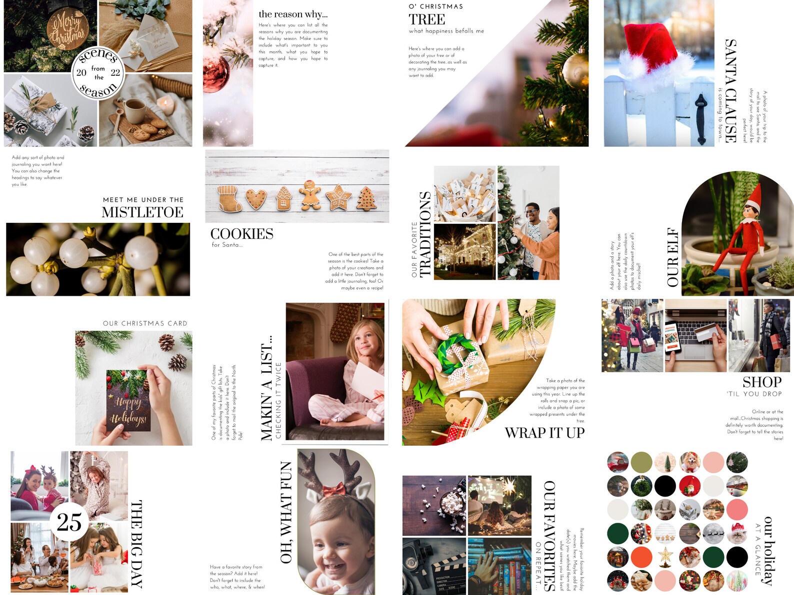 10x8 December Countdown Templates Christmas Documenting Editable Canva ...