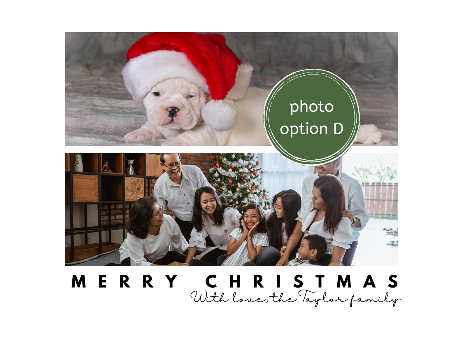 Merry Editable Christmas Canva Template 5x7 Editable Christmas Card
