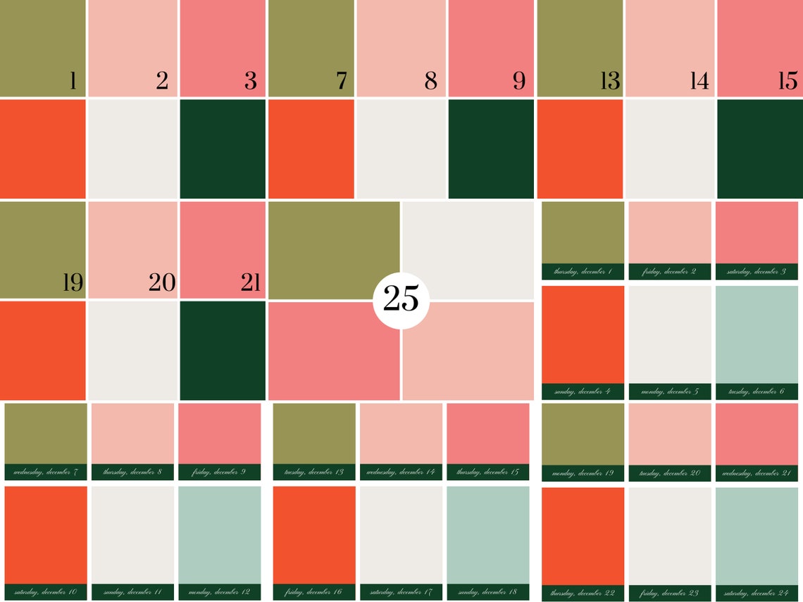 6x8 December Countdown Templates | Christmas Documenting Editable Canva ...