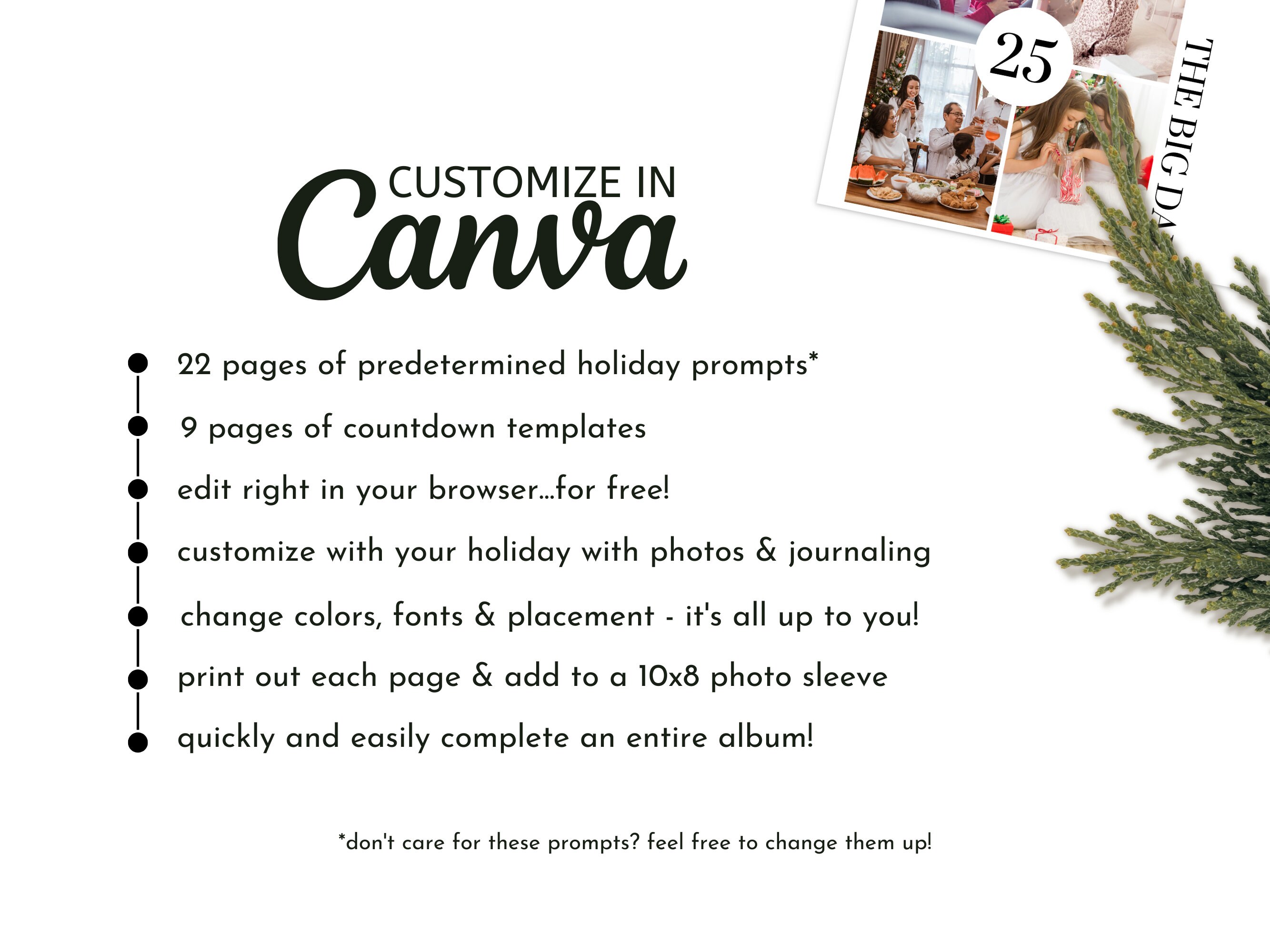 6x8 December Countdown Templates | Christmas Documenting Editable Canva ...