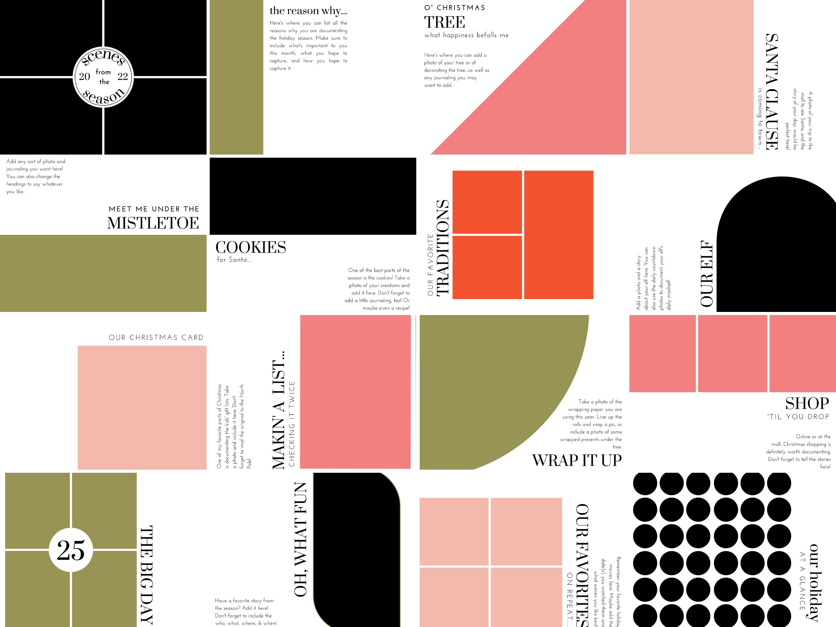 10x8 December Countdown Templates | Christmas Documenting Editable ...