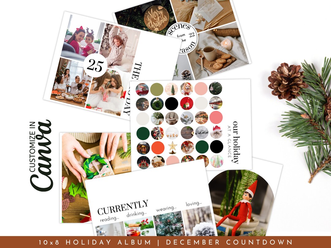 10x8 December Countdown Templates | Christmas Documenting Editable ...