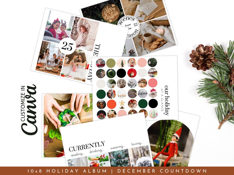 10x8 December Countdown Templates | Christmas Documenting Editable ...