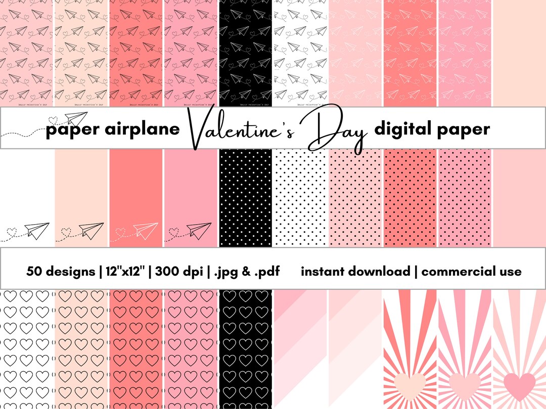 Valentine's Day Digital Paper | Valentine Scrapbook Paper | Phone ...